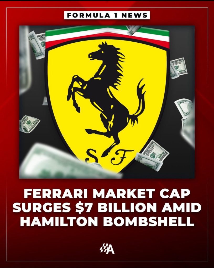 Ferrari market cap surges 6.4% amid Hamilton’s bombshell F1 move ...